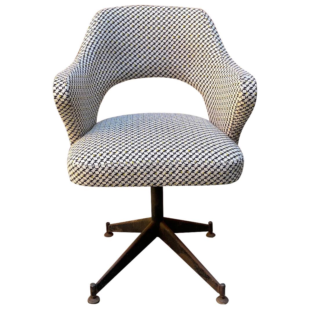 Mid-Century Modern Franco Albini Rattan Swivel Chair For Sale at 1stDibs