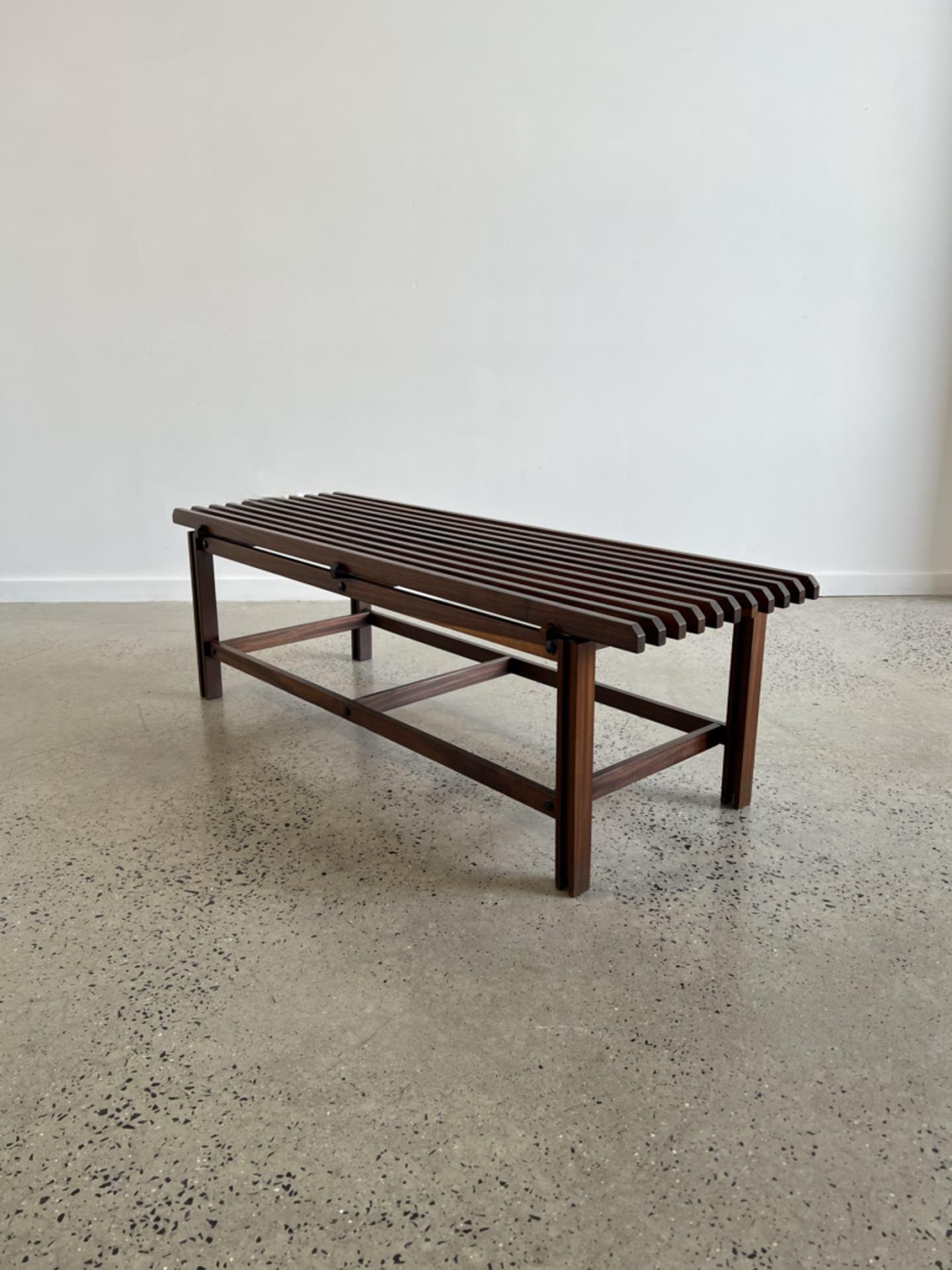 Italian Mid Century Modern Teak Bench at 1stDibs