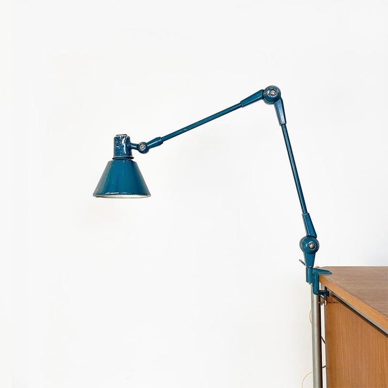 Italian Mid-Century Modern Teal Colored Metal Aure Clamp Lamp by ...