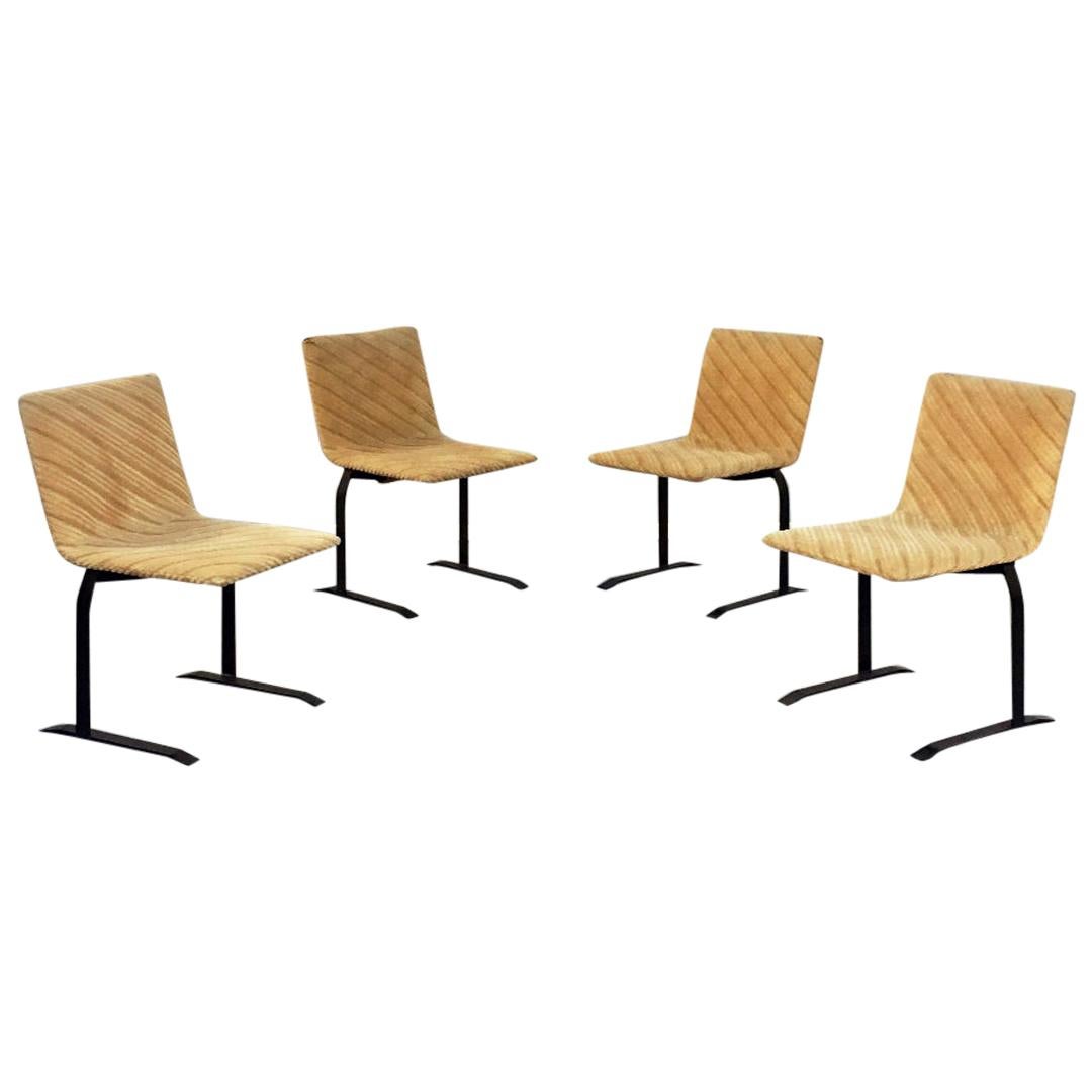 Two Chairs by Giovanni Carini for Planula in Steel and Leather, Italy ...