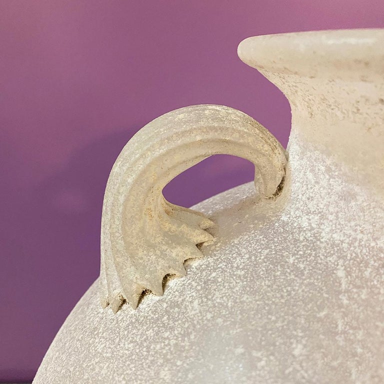 Italian Mid-Century Modern White Amphora with Handles by Sergio Asti ...