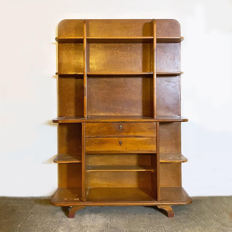 Italian Mid-Century Modern Wooden Hallway Art Deco Bookcase or Console ...