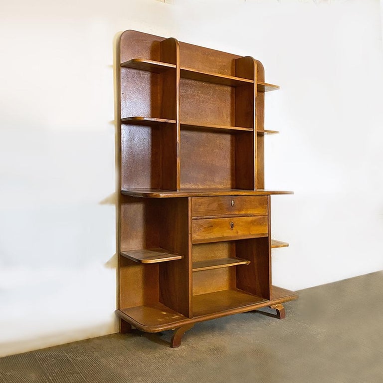 Italian Mid-Century Modern Wooden Hallway Art Deco Bookcase or Console ...
