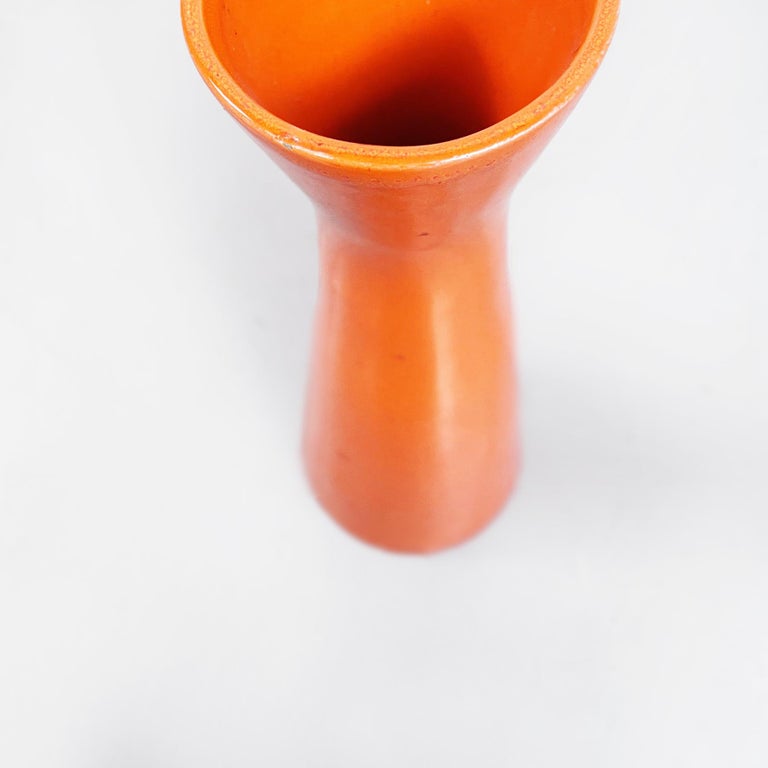 Italian Mid-Century Orange Ceramic Vase, 1960s at 1stDibs