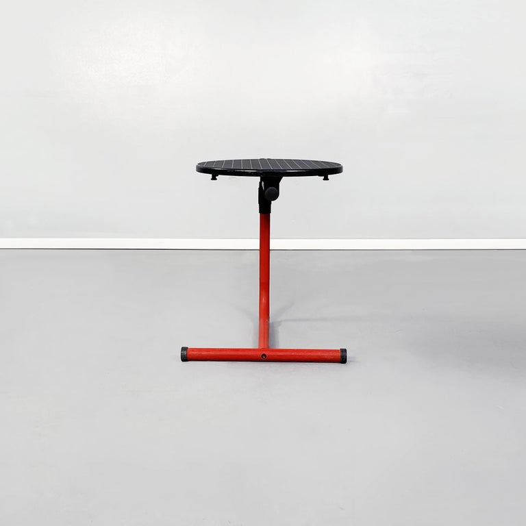 Italian Mid-Century Red Metal and Black Plastic Coffee Table by Magis ...