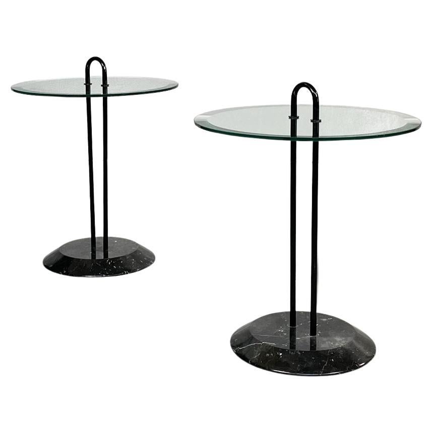 Shadow Round Coffee Table Steel and Leather Base with Marbel Top For ...