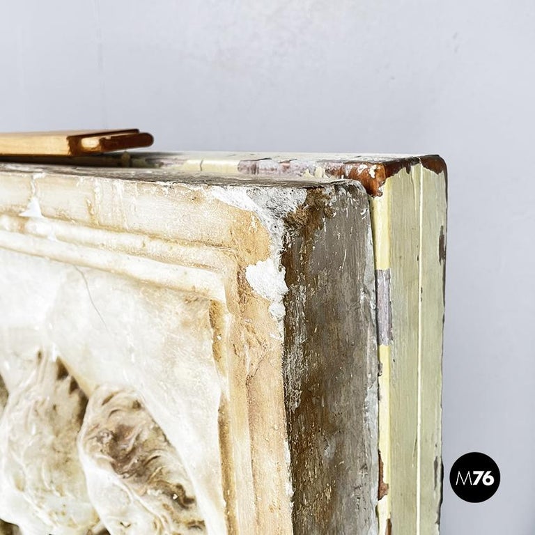 Italian Mid-Century Sculpture Bas Relief in Plaster with Biblical Scene ...