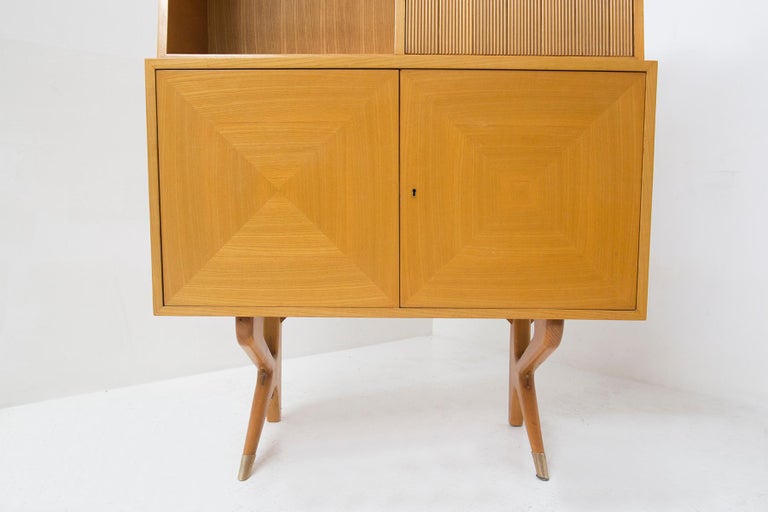 Italian Mid-Century Sideboard in Carved Wood For Sale at 1stDibs
