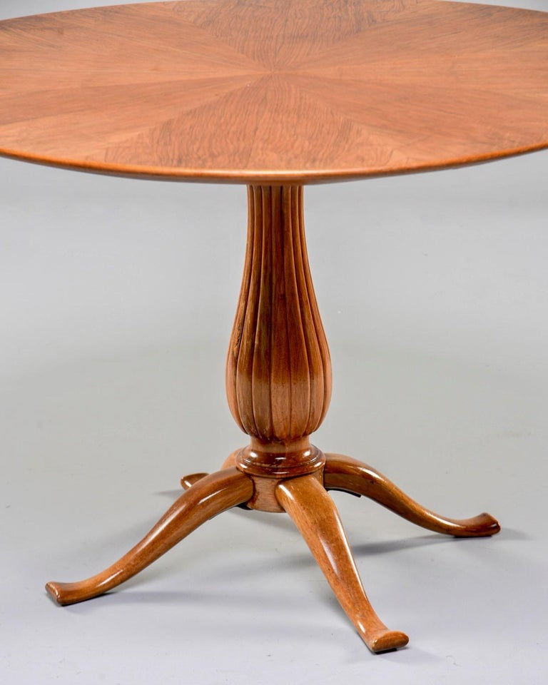 Italian Midcentury Small Round Beech Dining Table at 1stdibs
