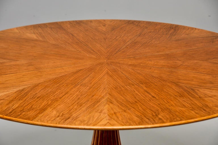 Italian Midcentury Small Round Beech Dining Table at 1stdibs