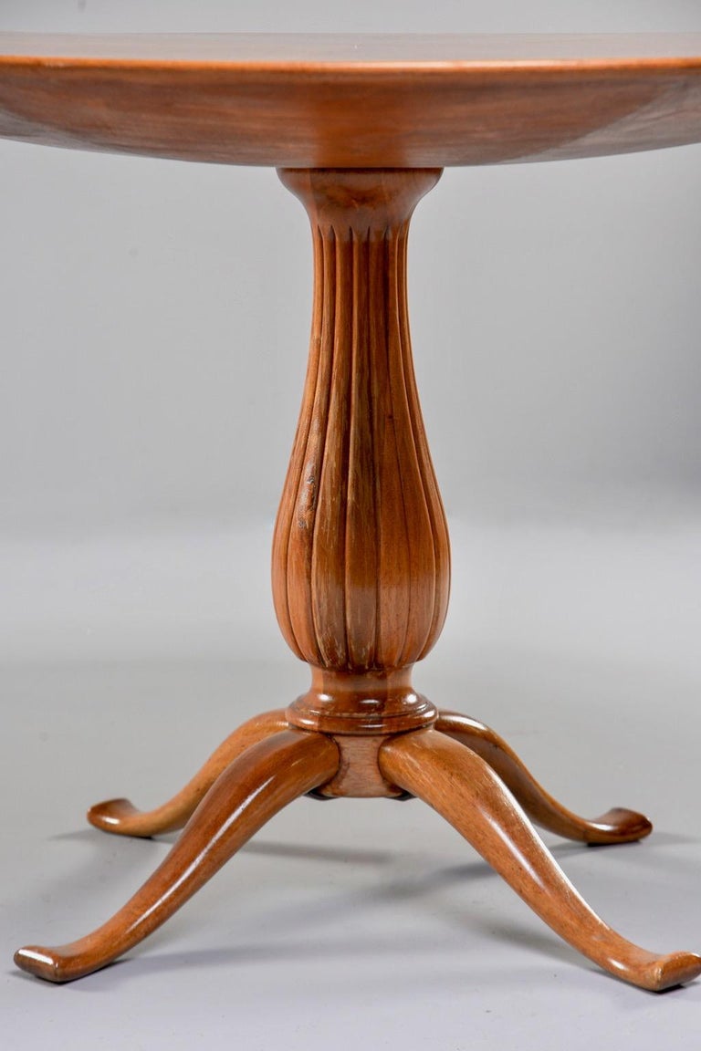 Italian Midcentury Small Round Beech Dining Table at 1stdibs