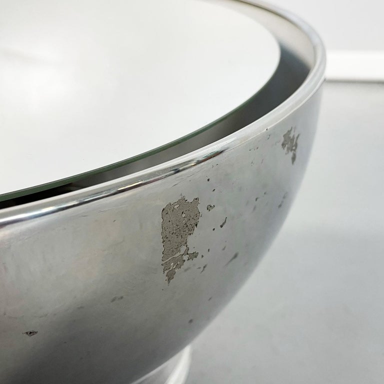 Italian Mid-Century Steel and Plastic Half Spherical Table Lamp-Mirror ...