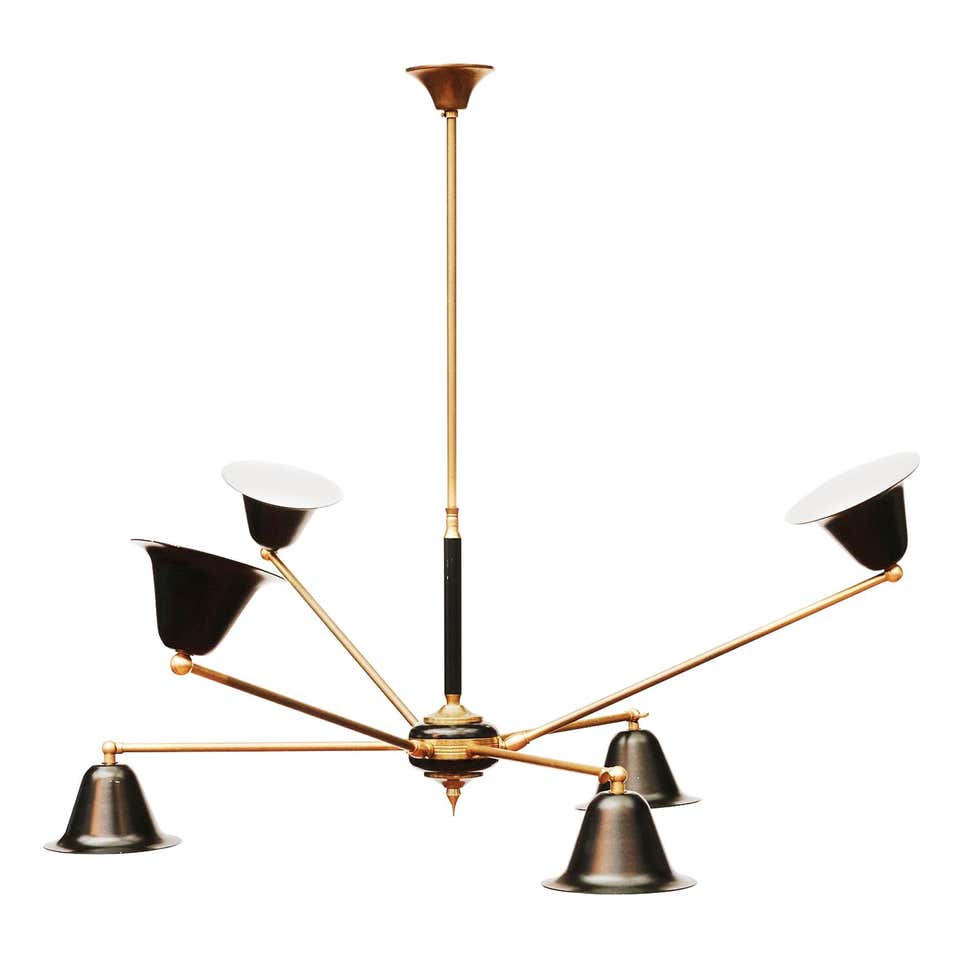 Vintage Stilnovo 8-Light Brass Chandelier at 1stDibs Vintage Stilnovo 8-Light Brass Chandelier at 1stDibs