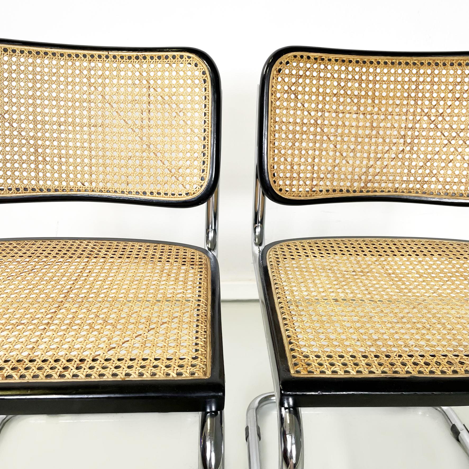 Italian mid-century straw wood steel chairs Cesca by Marcel Breuer ...