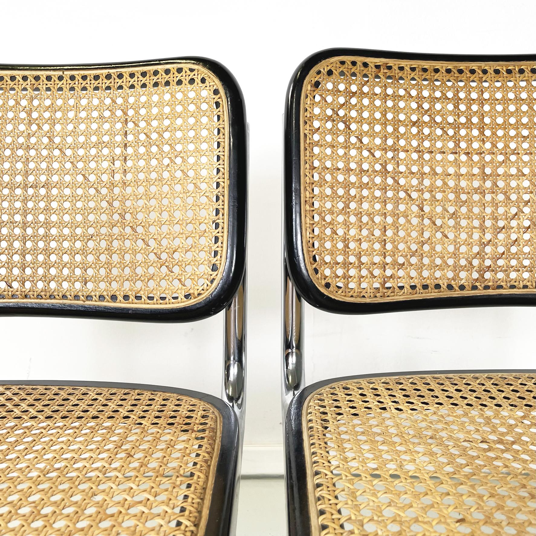 Italian mid-century straw wood steel chairs Cesca by Marcel Breuer ...