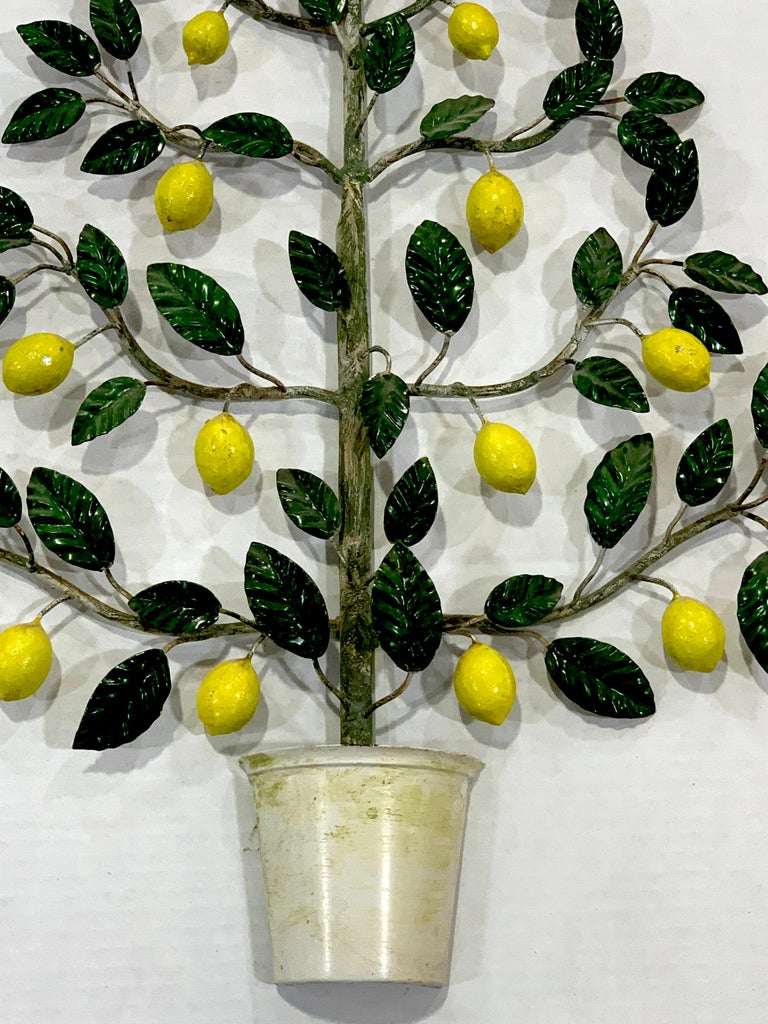 Italian Midcentury Tole Wall Sculpture of a Lemon Tree at 1stDibs