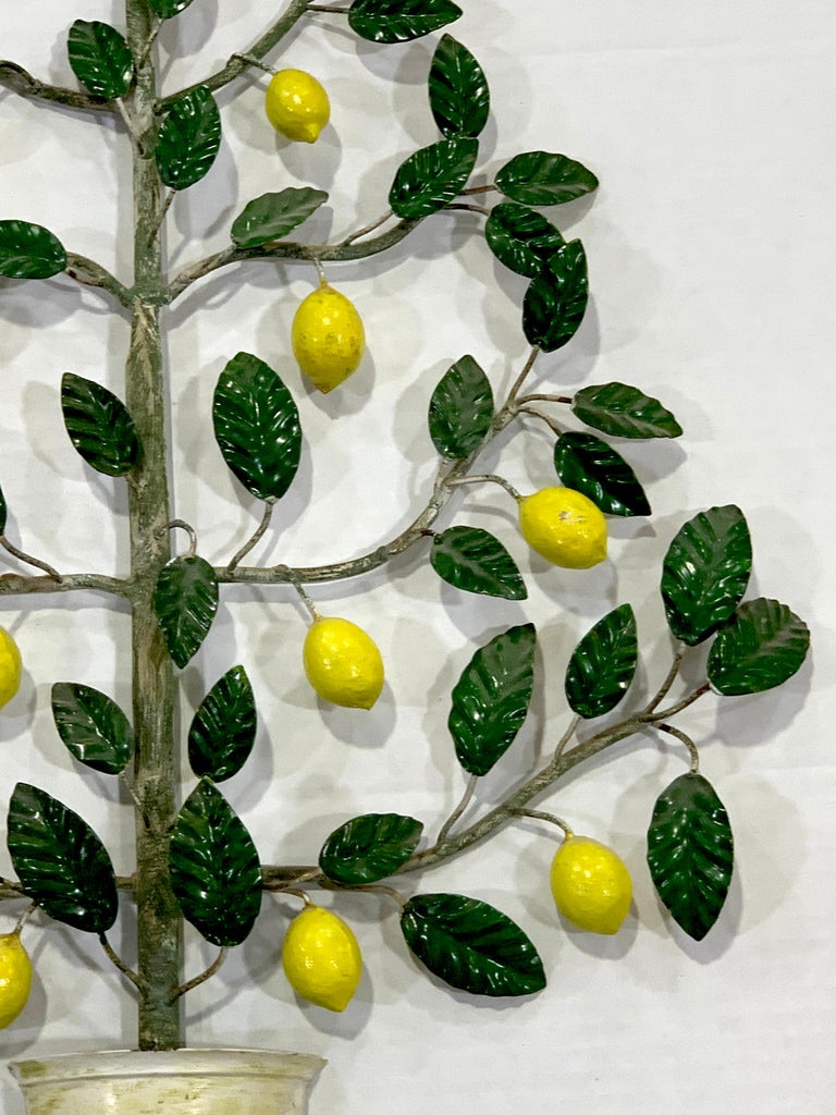 Italian Midcentury Tole Wall Sculpture of a Lemon Tree at 1stDibs
