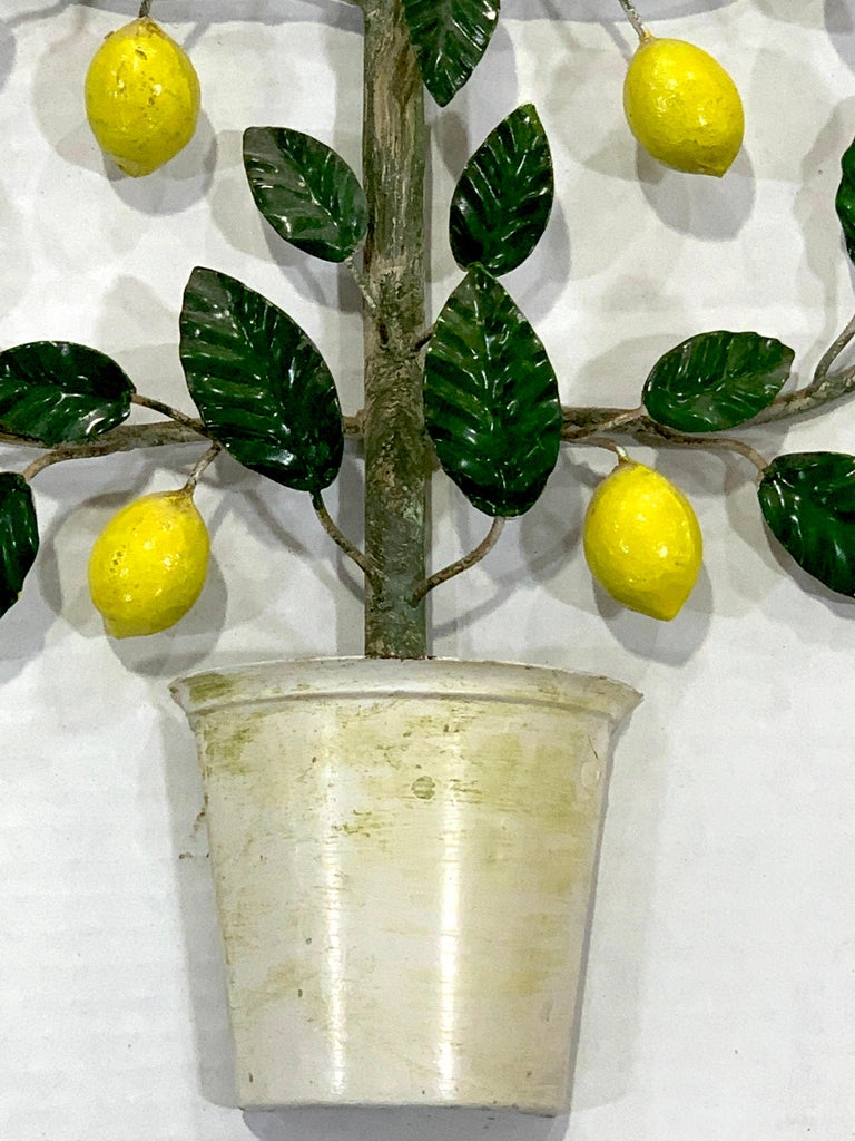 Italian Midcentury Tole Wall Sculpture of a Lemon Tree at 1stDibs