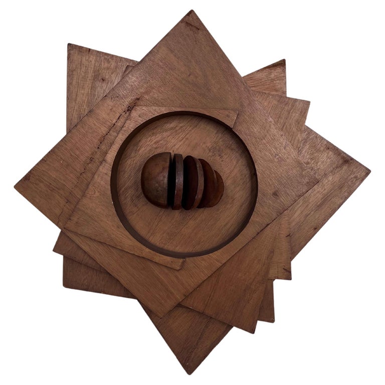Italian Mid-Century Wall Mounted Wooden Sculpture by Artist Luigi ...