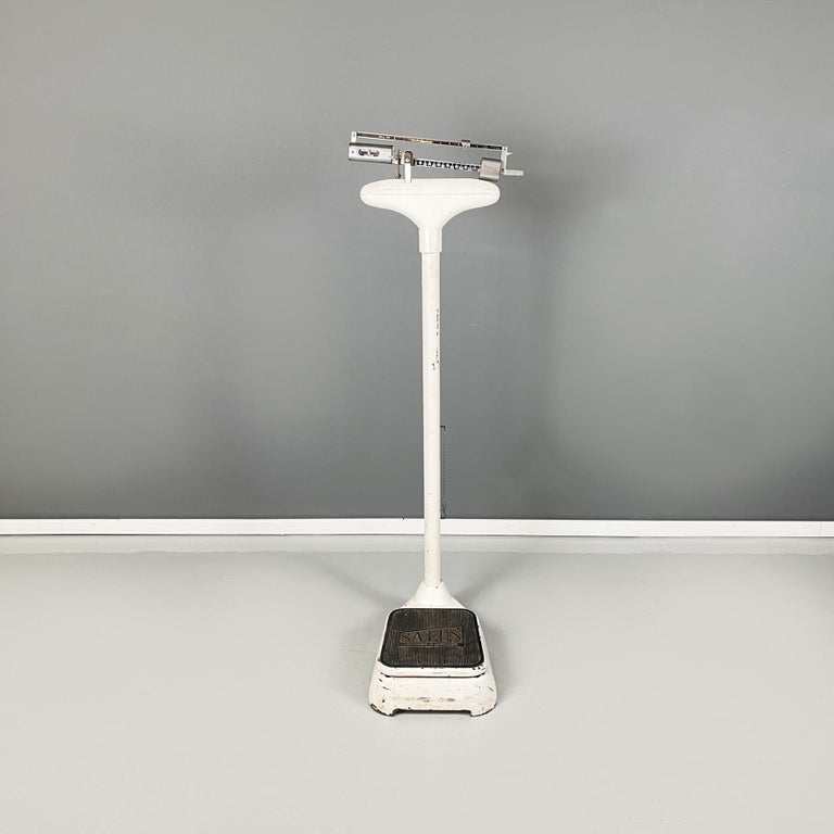 Italian Mid-Century White Metal Vertical Medical Scale by Salus, 1960s ...