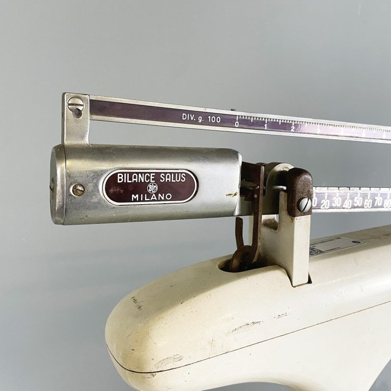 Italian Mid-Century White Metal Vertical Medical Scale by Salus, 1960s ...