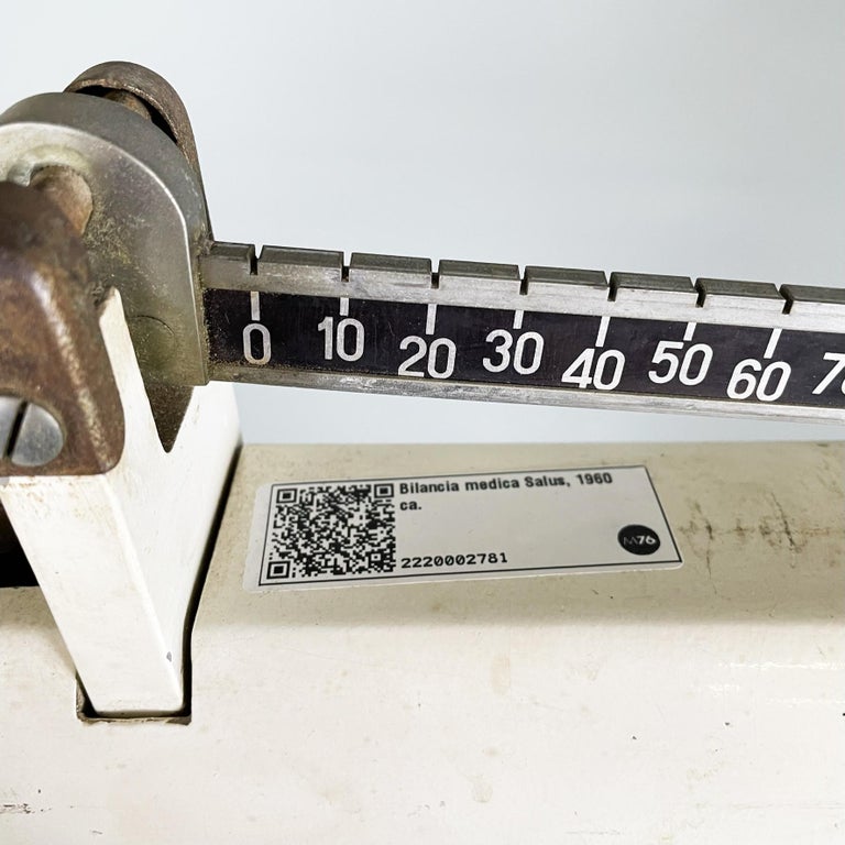 Italian Mid-Century White Metal Vertical Medical Scale by Salus, 1960s ...