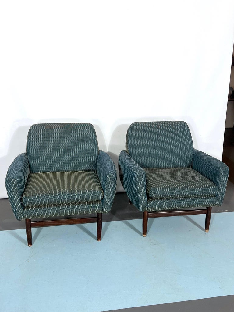 Italian Mid-century wood modern armchairs from 60s For Sale at 1stDibs