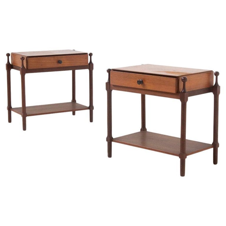 Italian Mid-Century Wooden Side Tables For Sale at 1stDibs