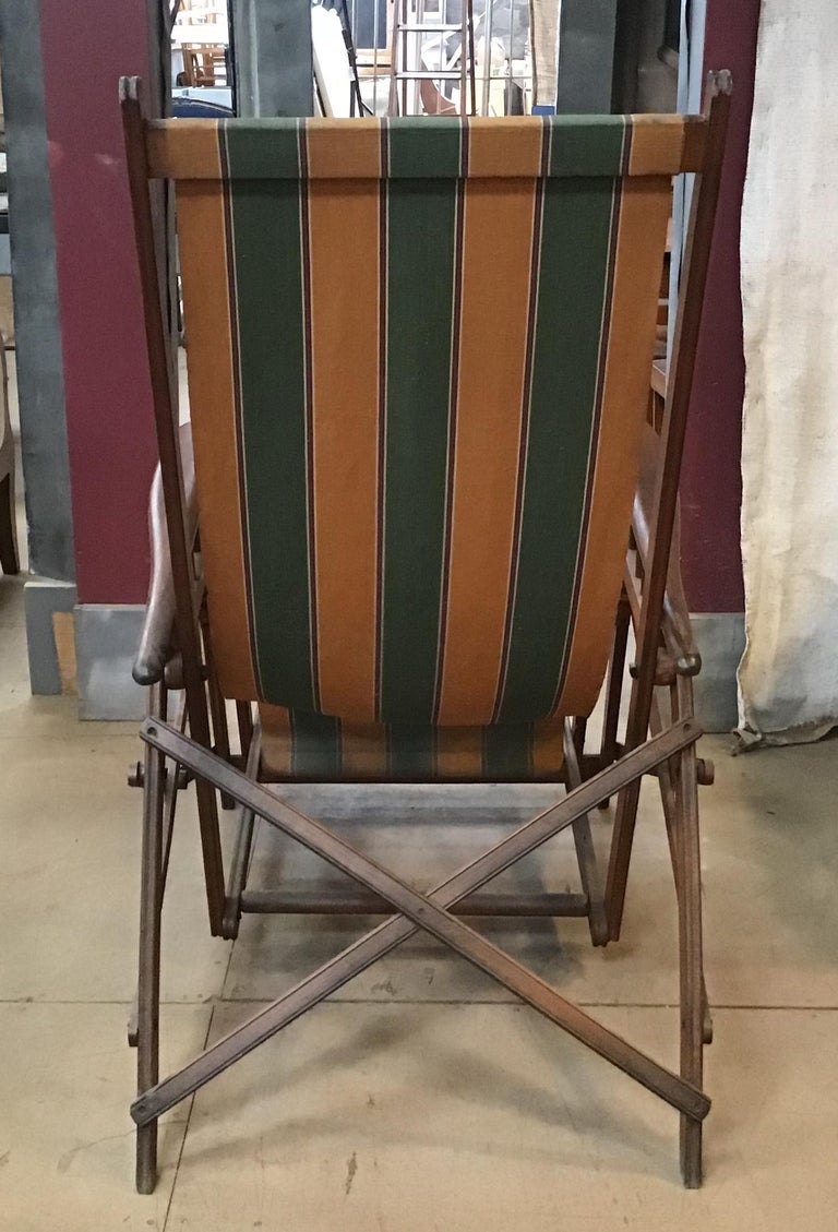 Italian Midcentury Adjustable and Foldable Beach Chair in Walnut from ...