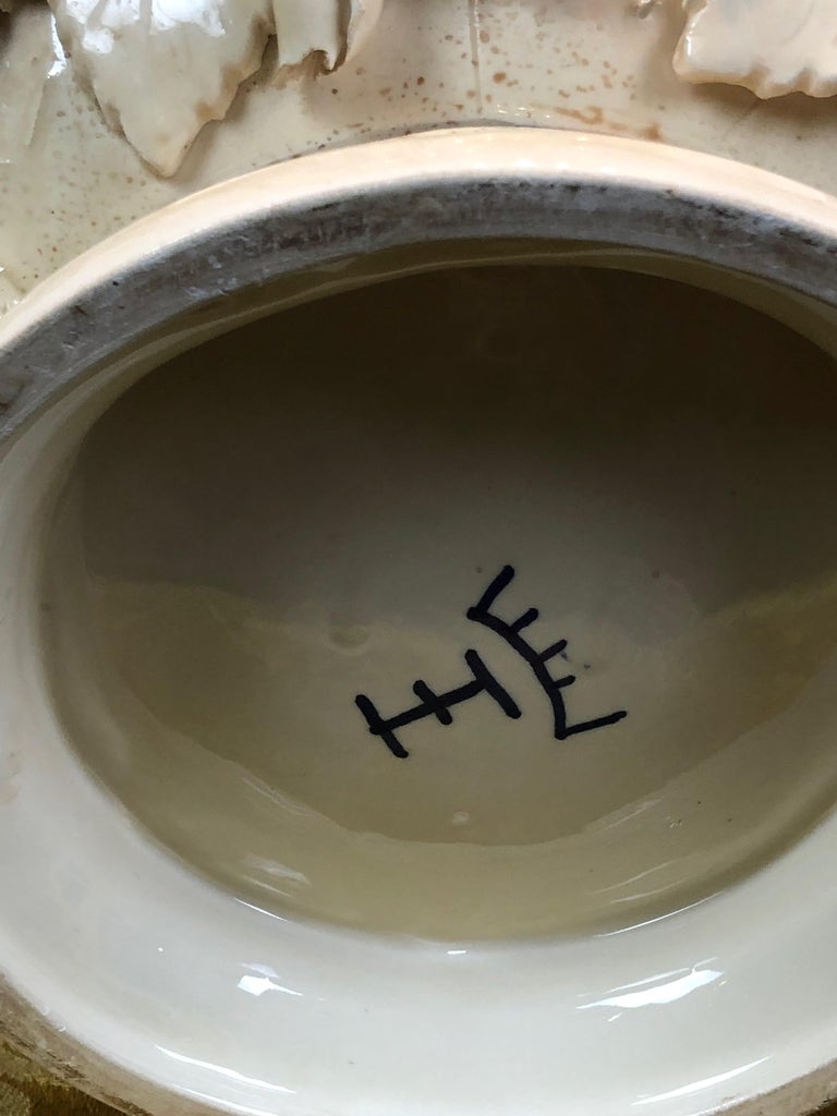 Italian Midcentury Ceramics Vases in Ivory White For Sale at 1stDibs