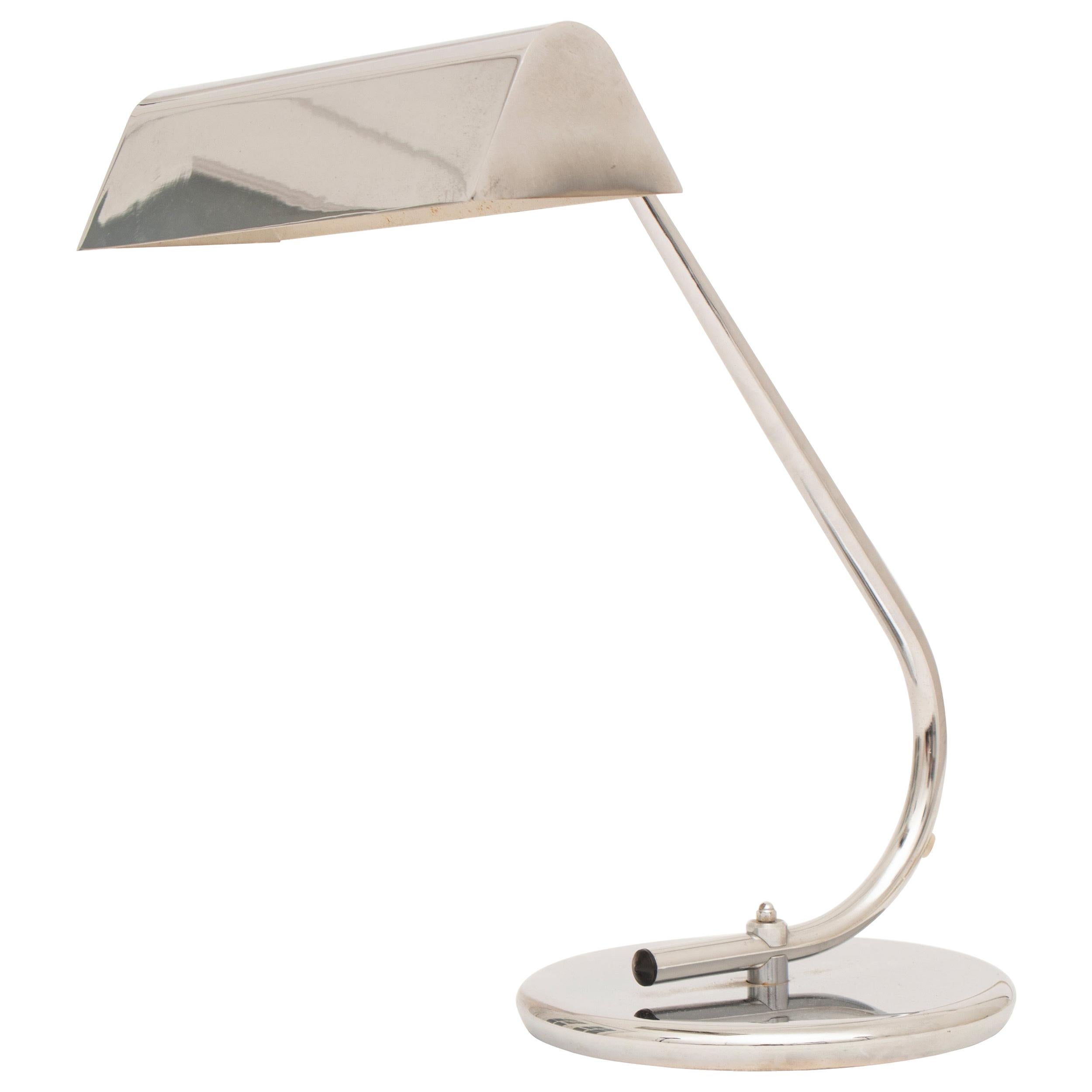 Italian Midcentury Chrome Desk Lamp with Pivoting Reflector For Sale at ...