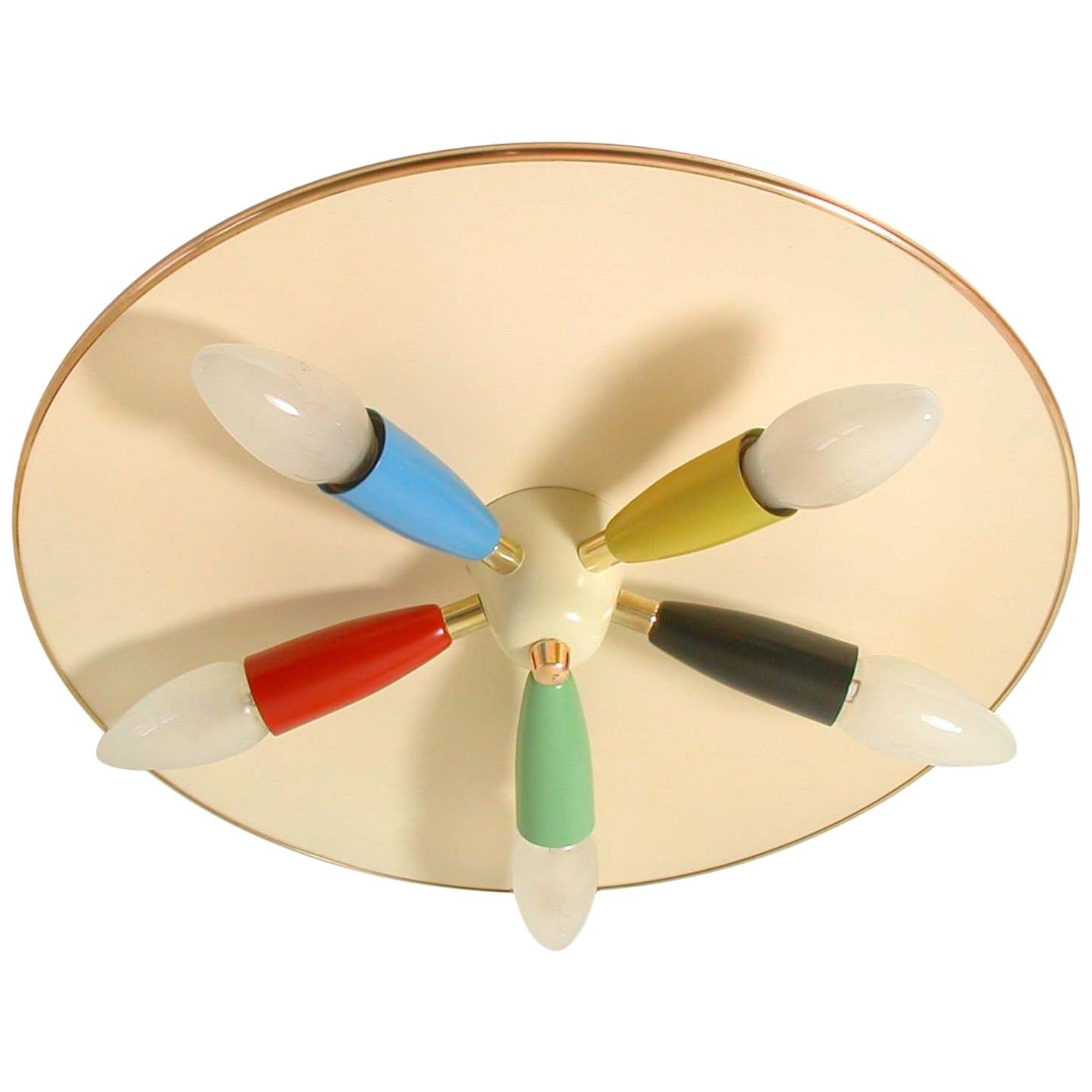 Multi Light Flush Mount - 6 For Sale on 1stDibs