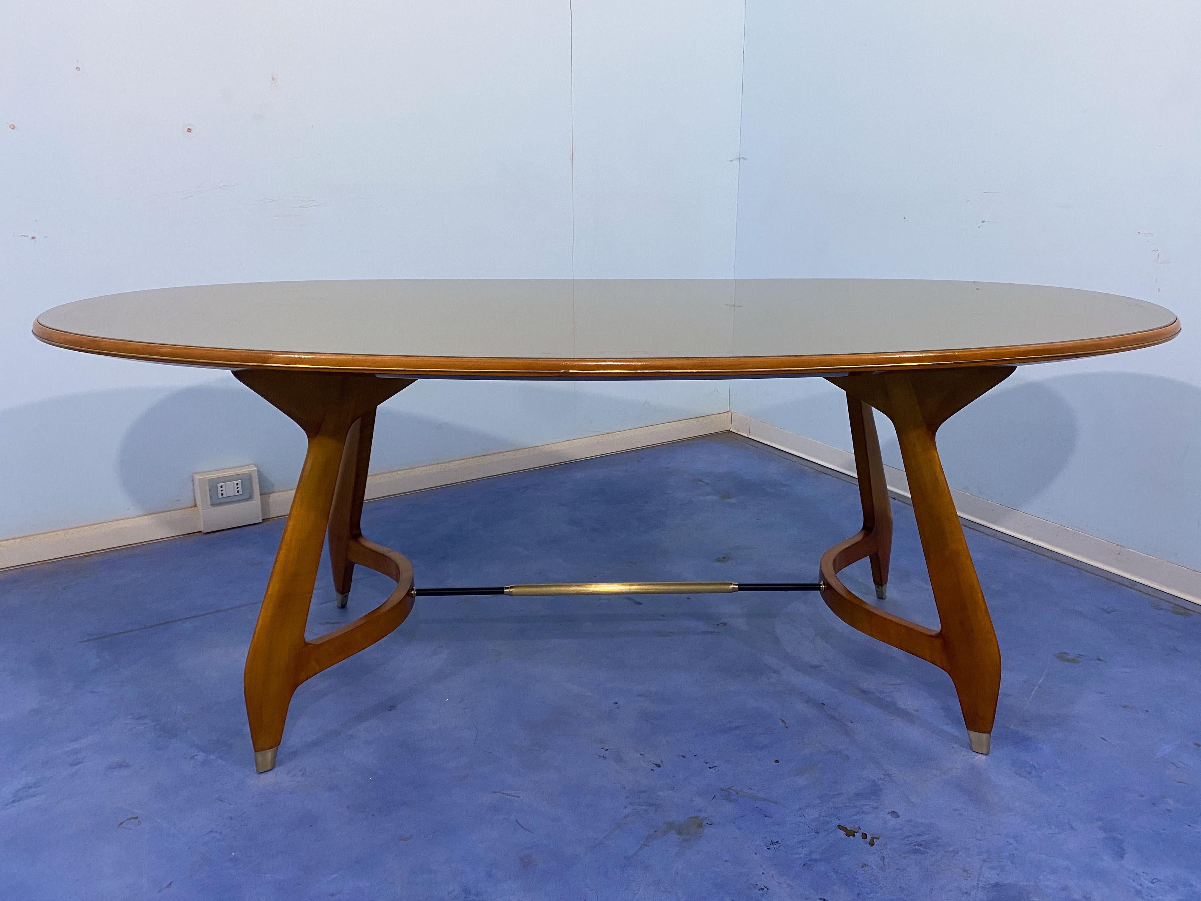 Italian Midcentury Green Olive Dining Table by Vittorio Dassi, 1950s ...
