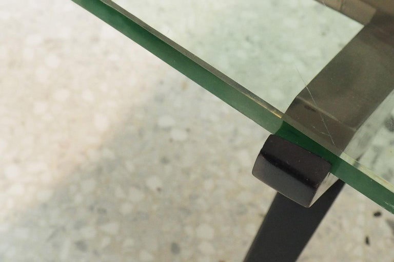 Midcentury Large Coffee Table with Extraordinary Thick Glass by ...