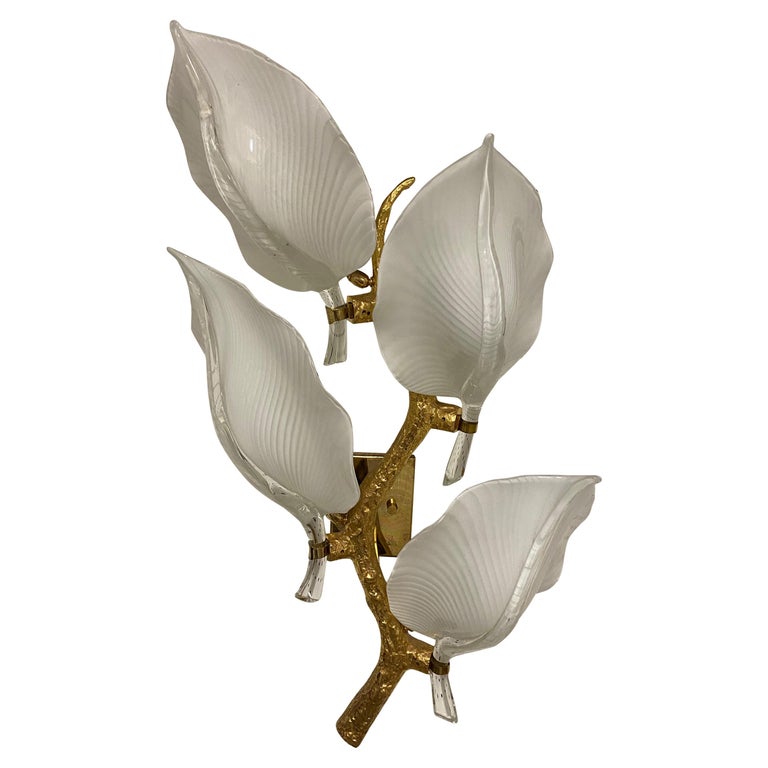 Italian Midcentury Murano Glass Sconce by Franco Luce For Sale at 1stDibs
