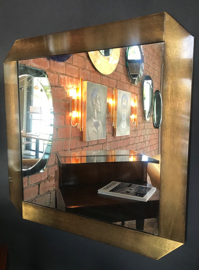 Italian Midcentury Octagonal Bronze Frame Mirror, 1970s at 1stDibs ...