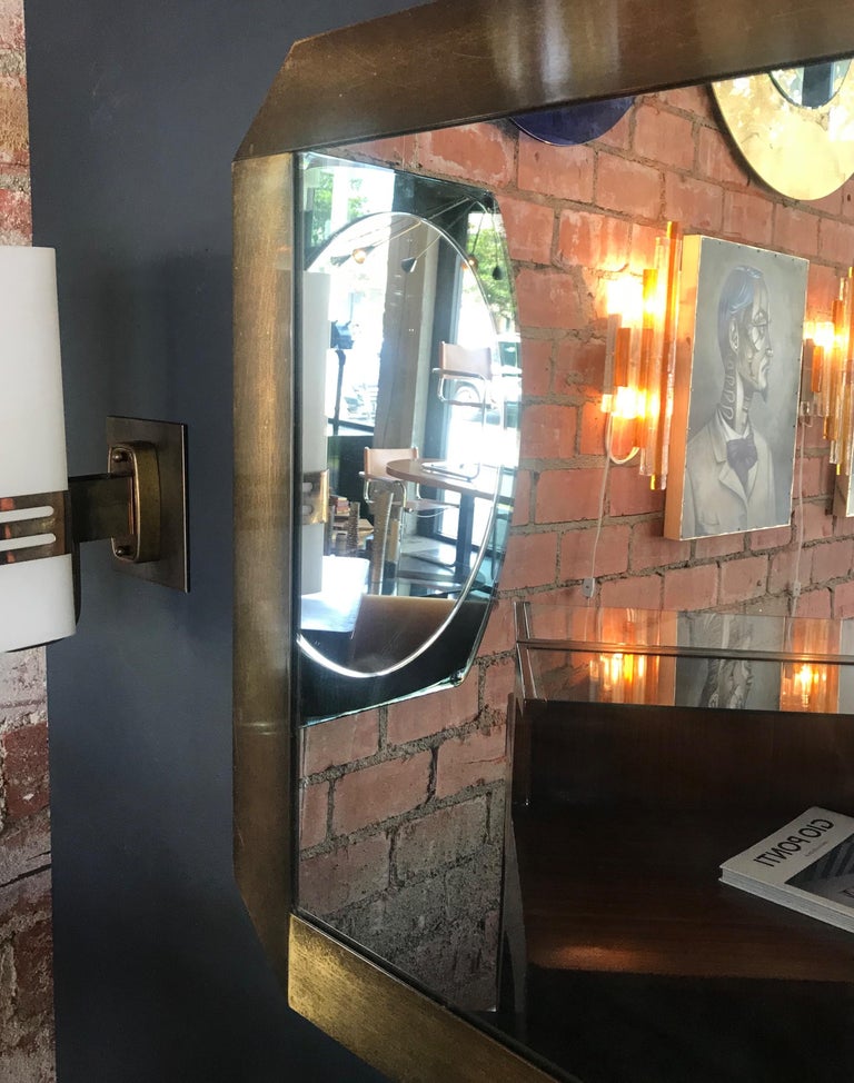 Italian Midcentury Octagonal Bronze Frame Mirror, 1970s at 1stDibs ...