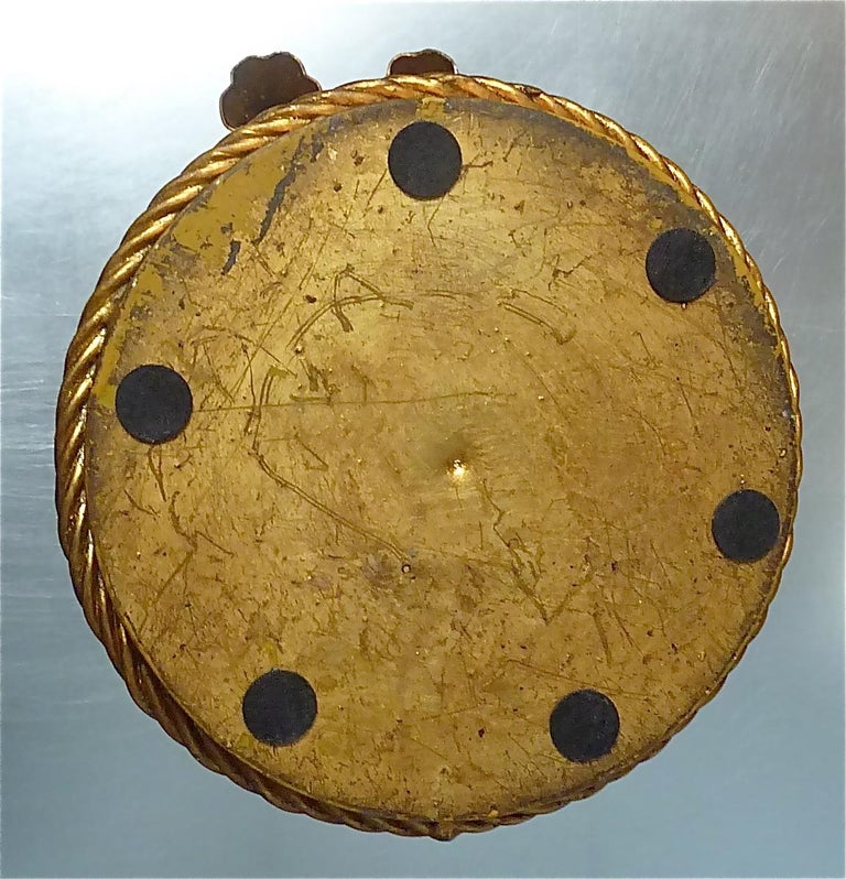 Italian Midcentury Paper Waste Basket Bin Gilt Perforated Metal Hans ...