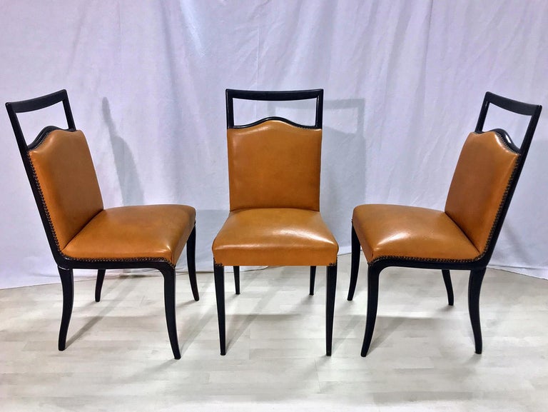 Italian Mid-Century Rust Coloured Dining Chairs by Dassi, 1950s, Set of ...