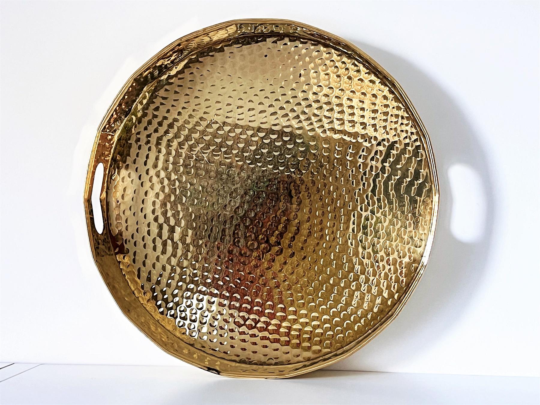 Italian Midcentury Serving Tray in Brass, 1970s at 1stDibs