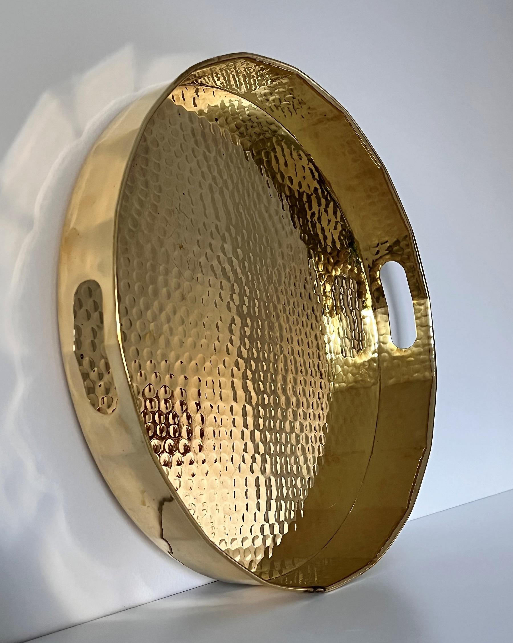 Italian Midcentury Serving Tray in Brass, 1970s at 1stDibs