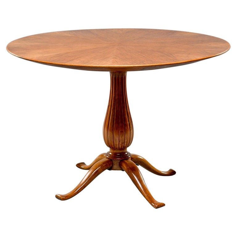 Italian Midcentury Small Round Beech Dining Table at 1stdibs