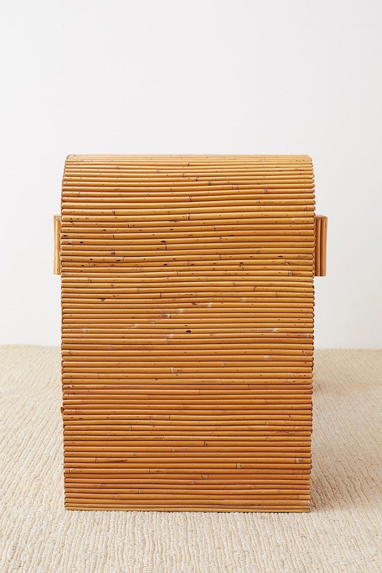 Italian Midcentury Split Reed Bamboo Rattan Writing Desk at 1stDibs