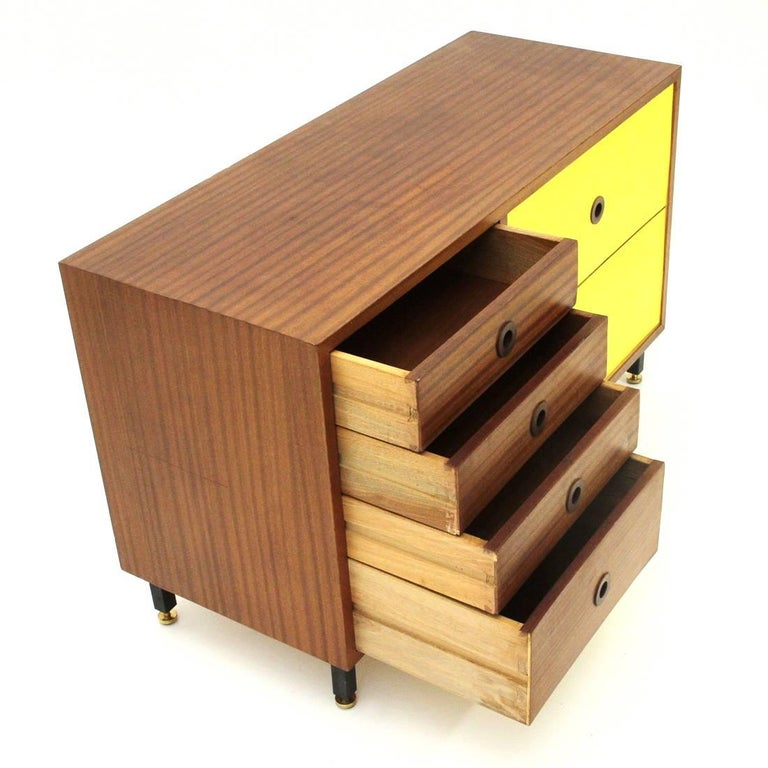 Italian Midcentury Teak and Yellow Formica Sideboard, 1960s at 1stDibs