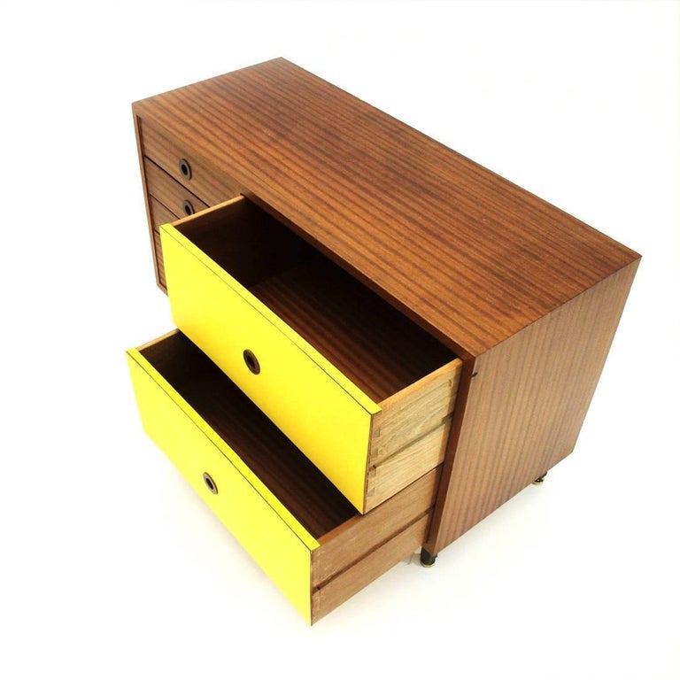 Italian Midcentury Teak and Yellow Formica Sideboard, 1960s at 1stDibs