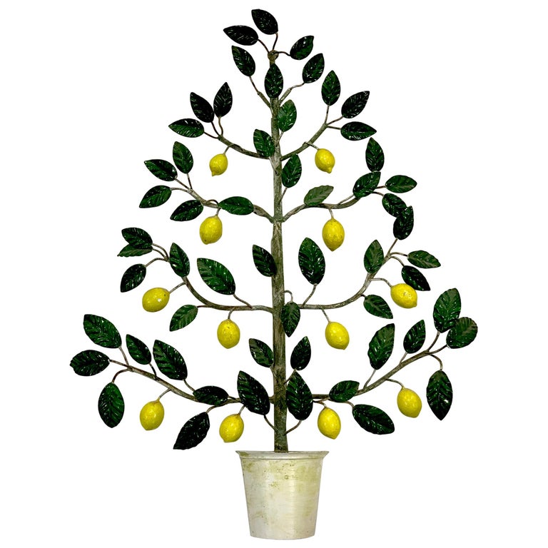 Italian Midcentury Tole Wall Sculpture of a Lemon Tree at 1stDibs