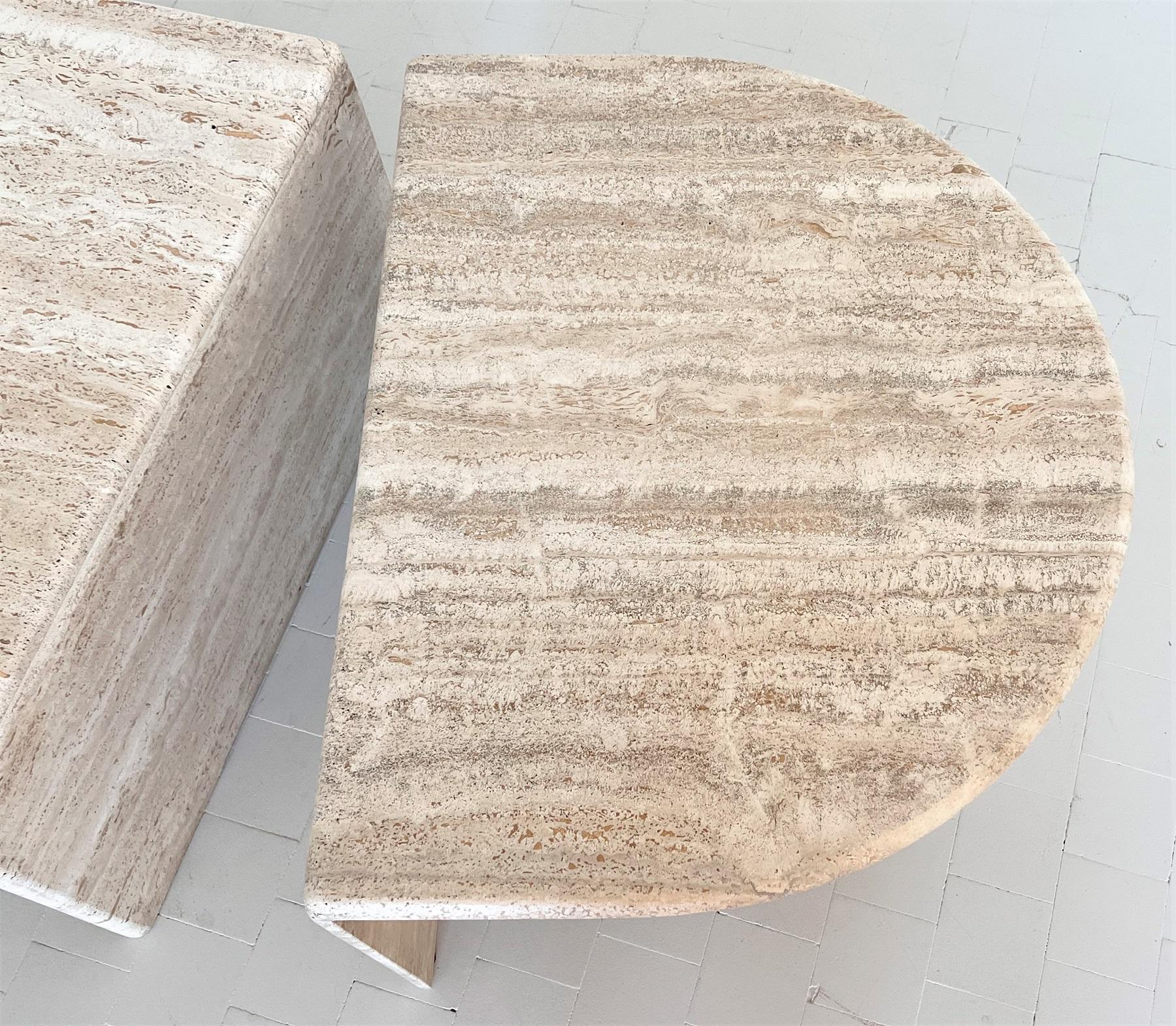 Italian Midcentury Travertine Marble Coffee Table of Two Pieces, 1970s ...