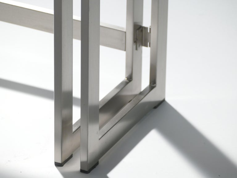 Italian Midcentury White Lacquer Extending Console Table, 1970s at 1stDibs