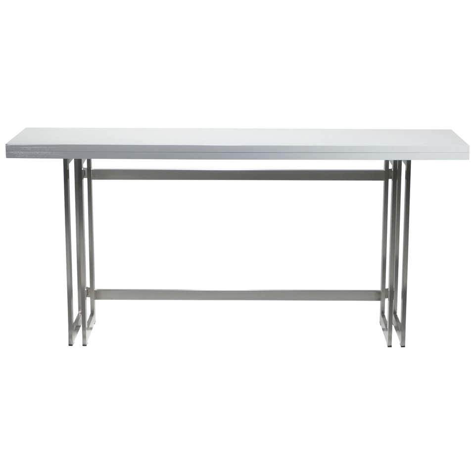 Italian Midcentury White Lacquer Extending Console Table 1970s At 1stdibs
