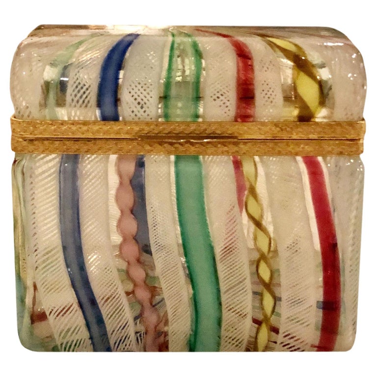 Italian Millefiori Glass Box For Sale at 1stDibs